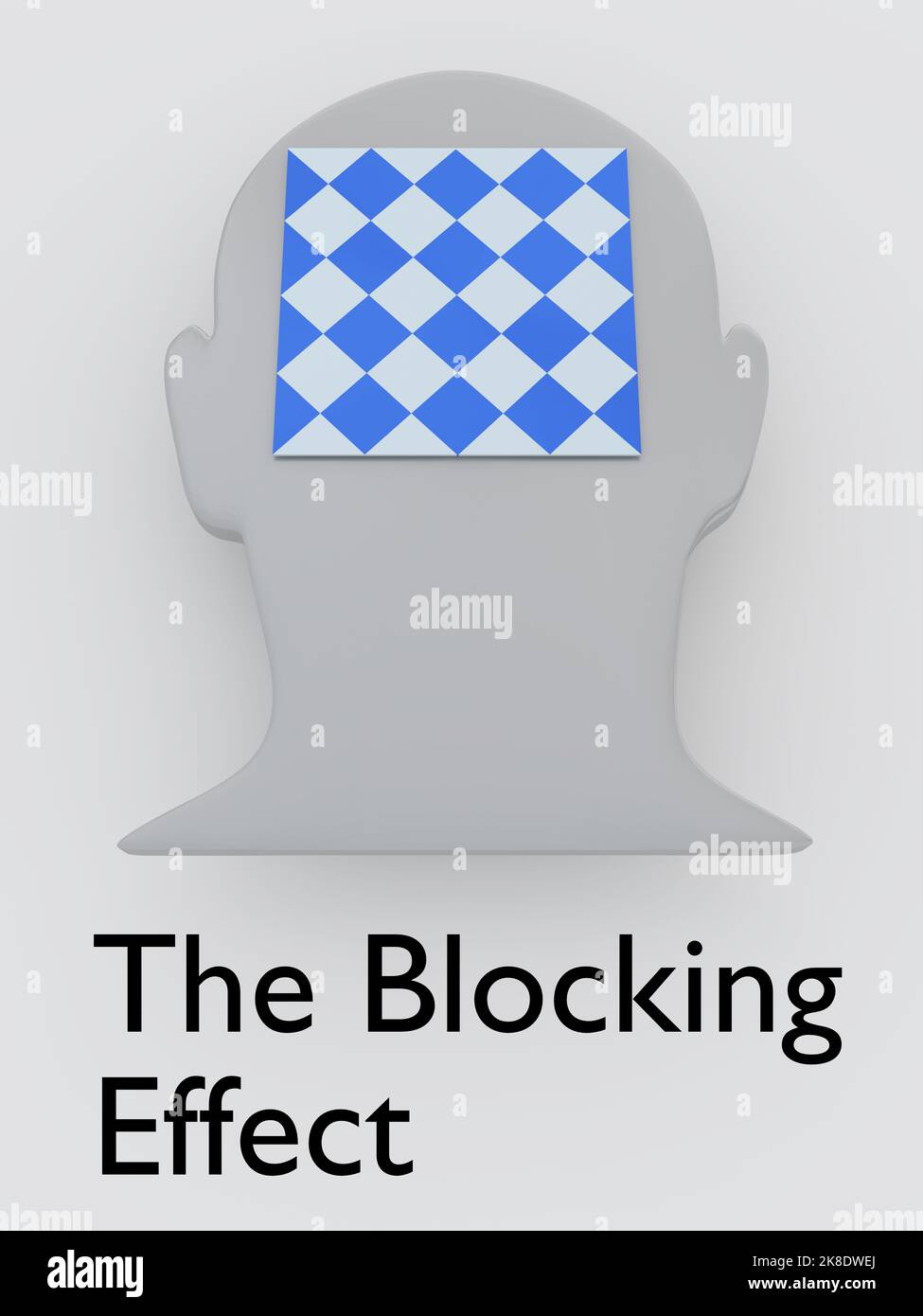 3D illustration of a geometric pattern in a human head silhouette ...