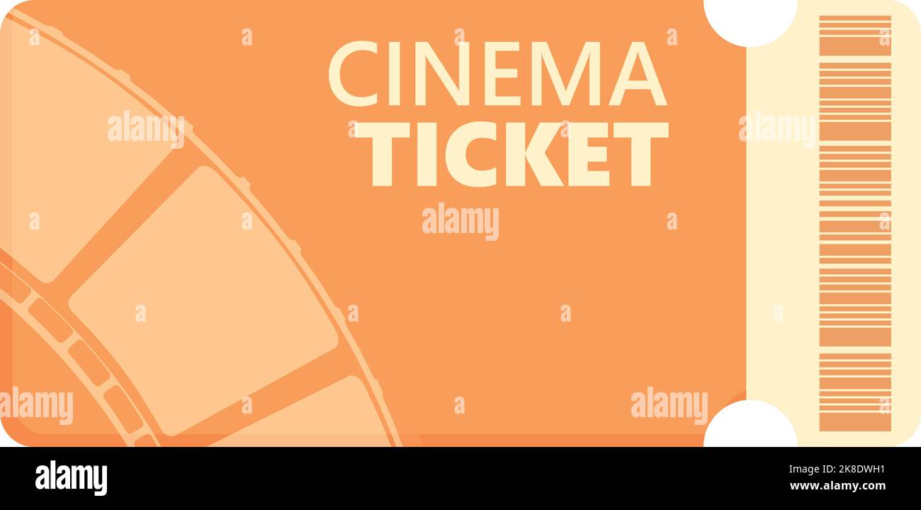 Seat cinema ticket icon cartoon vector. Place pass. Entry show Stock ...