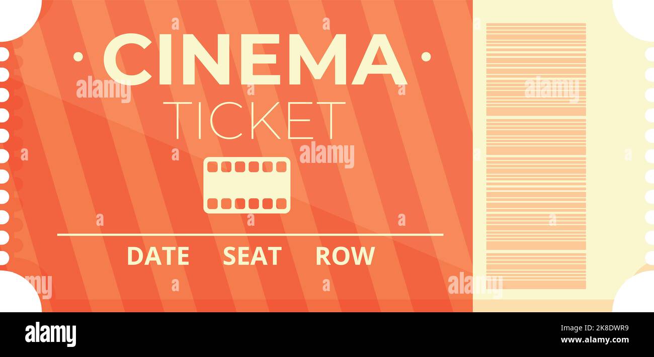 Theater ticket icon cartoon vector. Cinema ticket. Film event Stock ...
