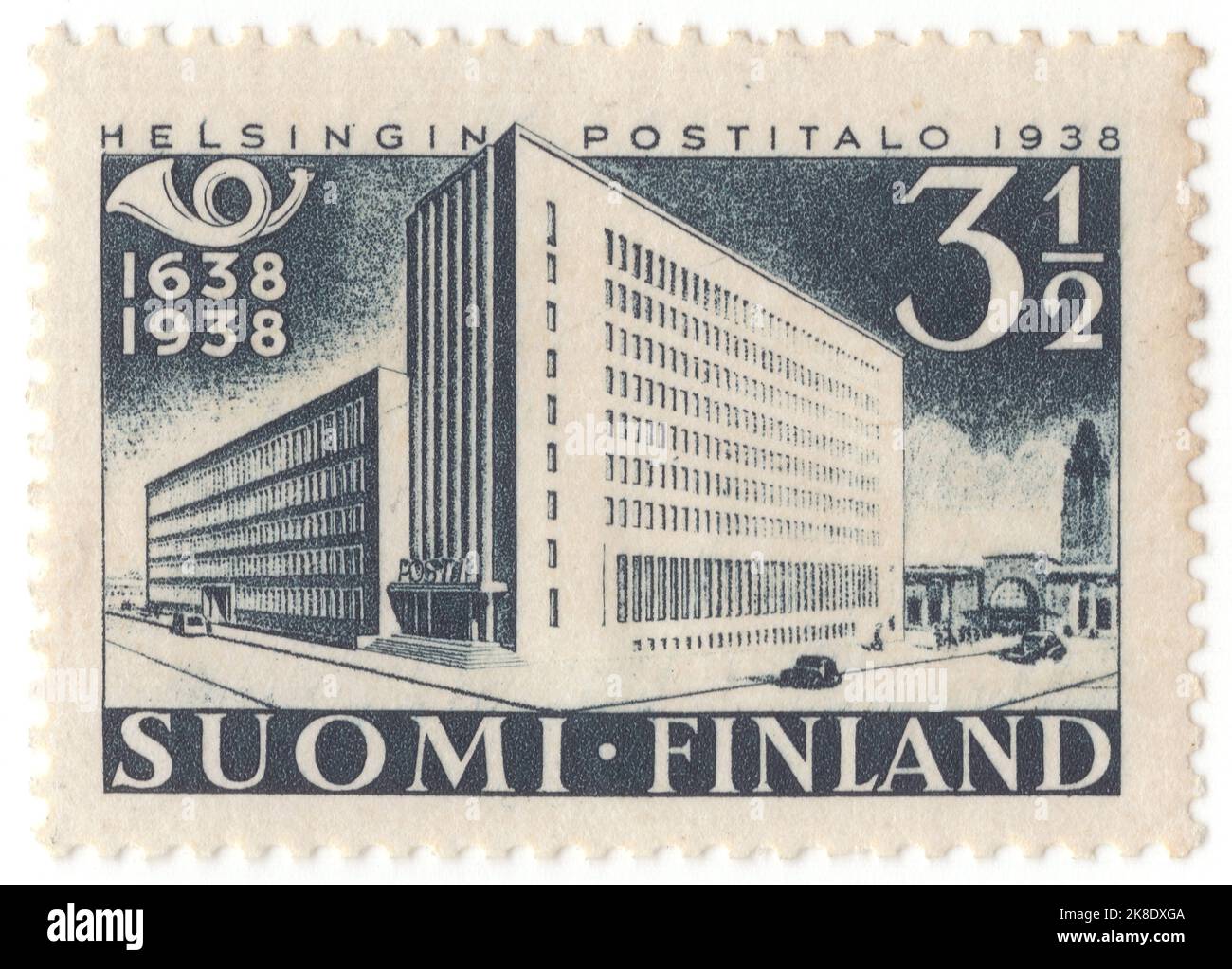 FINLAND - 1938 September 6: An 3,50 mark slate-black postage stamp ...