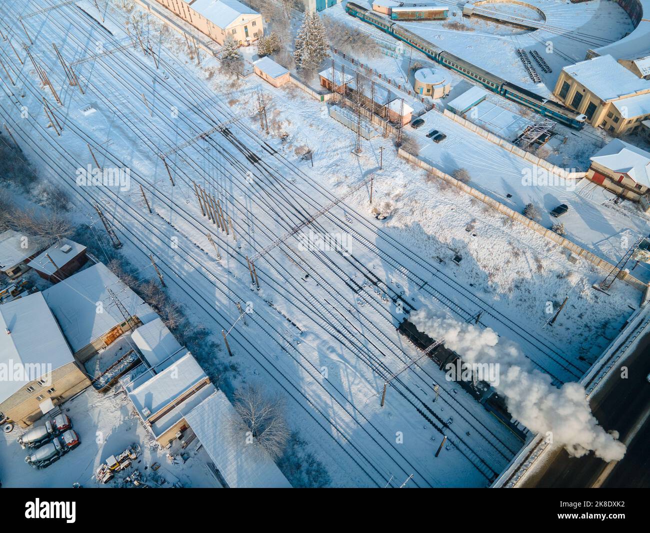 old steam retro train at Lviv railway station Stock Photo - Alamy
