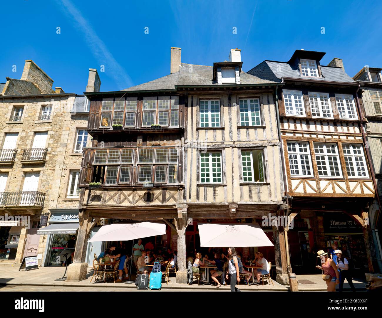 Dinan Brittany France. Timber houses Stock Photo - Alamy