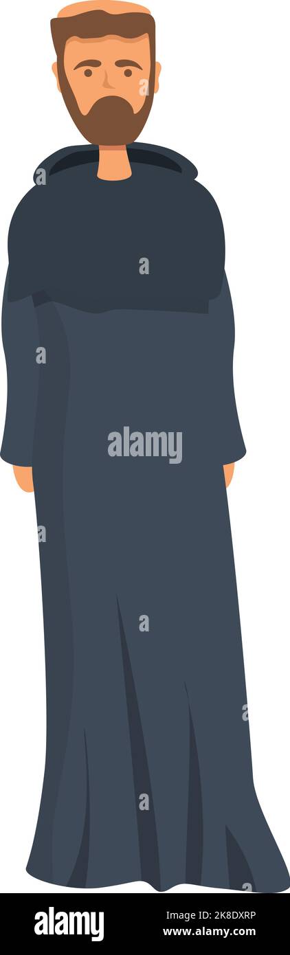 Saint monk icon cartoon vector. Priest give. Medieval christian Stock ...