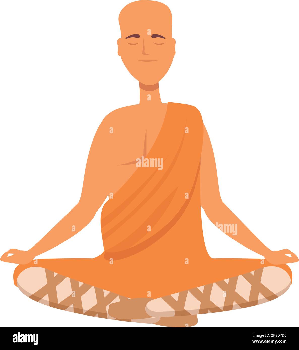 Lotus monk icon cartoon vector. Buddhist man. Meditate indian Stock ...