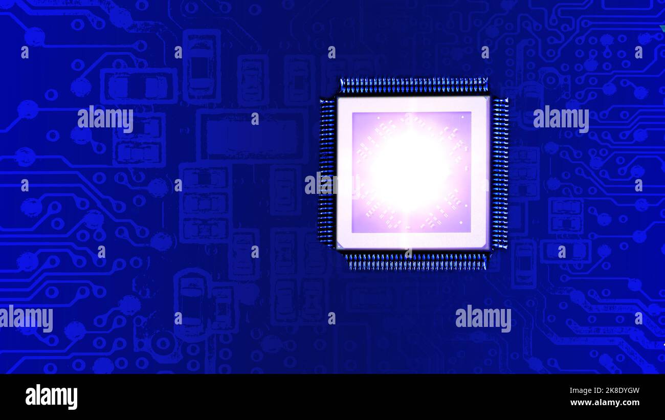 Computer chip on a printed circuit board Stock Photo - Alamy