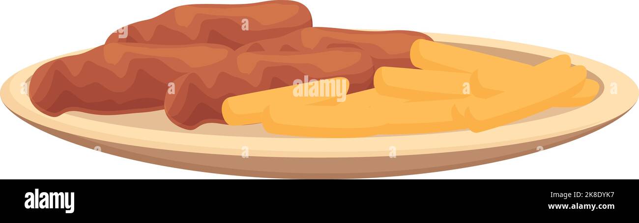 Meat potato dish icon cartoon vector. Food cuisine. Menu sauce Stock ...