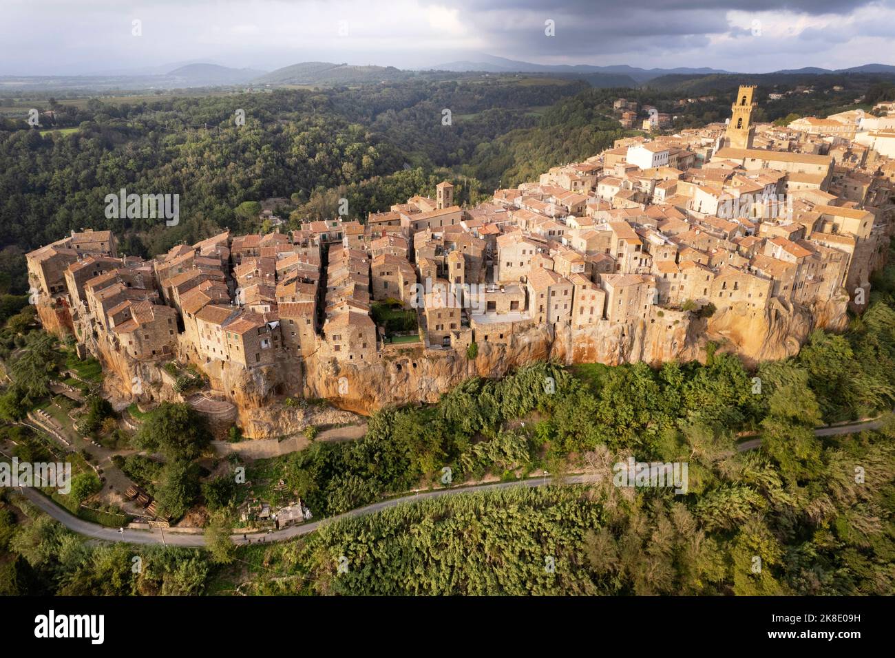 Aerial photographic documentation of the ancient village of Pitigliano ...
