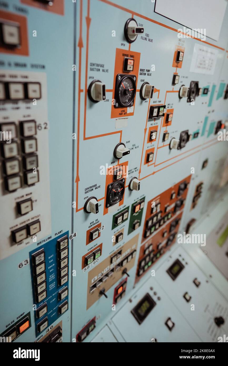 Image of a control panel with many buttons Stock Photo - Alamy
