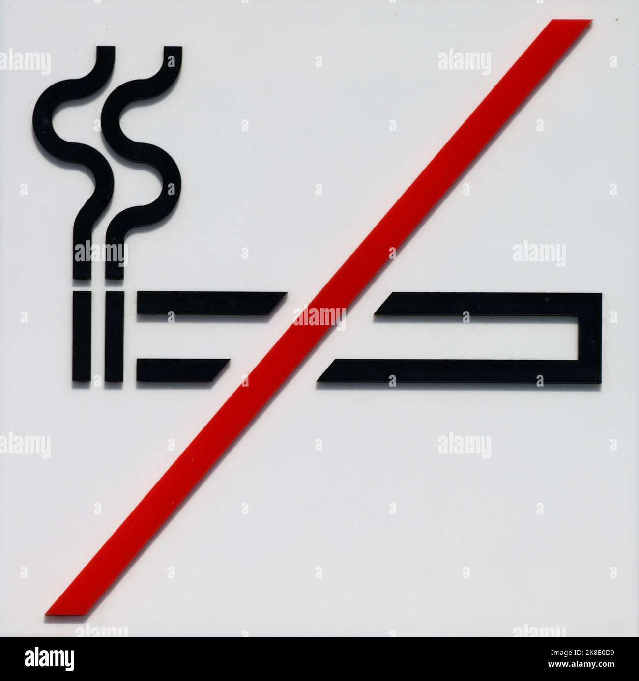 Close up photo of three dimensional sign smoking ban no smoking sign to ...