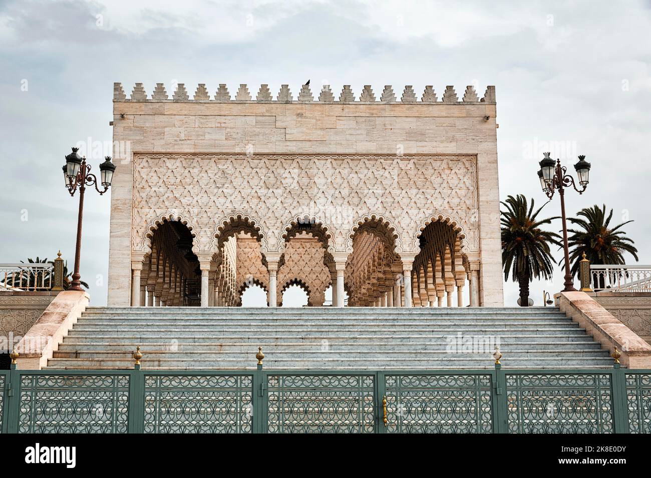 Exterior staircase at the mausoleum, view from below, Rabat, Rabat-Sale ...
