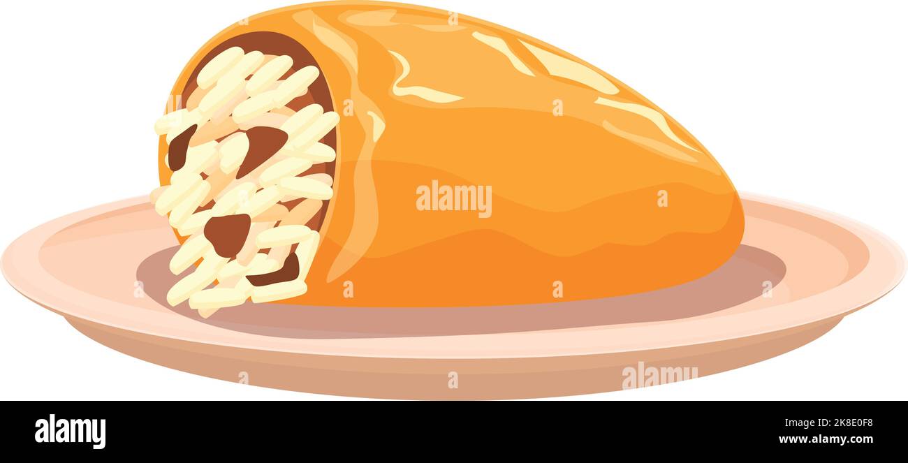 Rice vegetable icon cartoon vector. Food cuisine. Dinner dish Stock ...