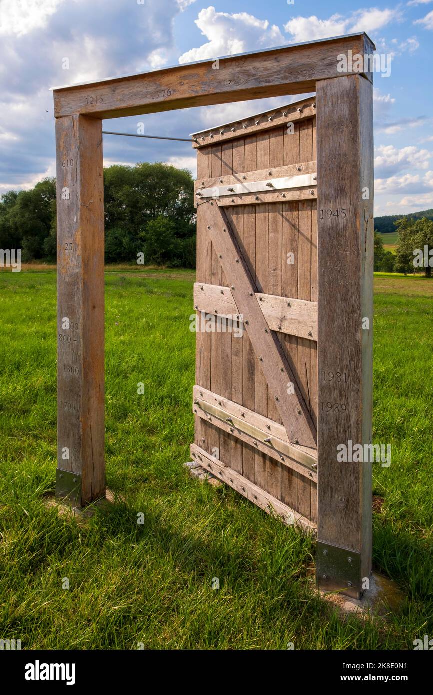 Gate of Humanity, stainless steel, oak wood, art and reflection path ...