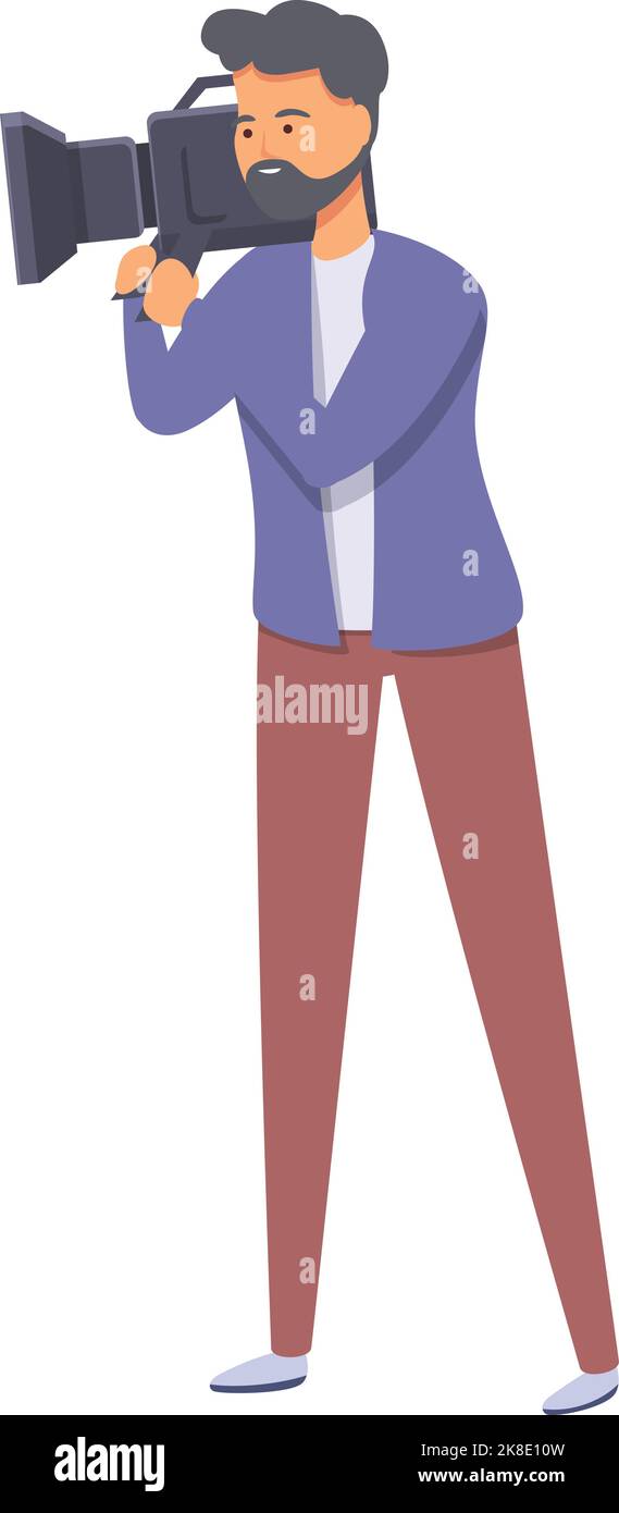 Media camera icon cartoon vector. Tv journalist. News reporter Stock ...