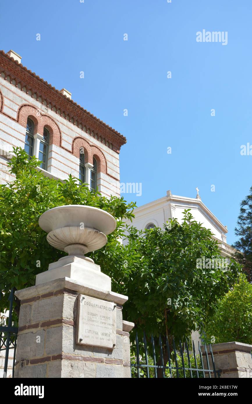 View of the neobyzantine Athens Opthalmology hospital, founded in 1843 ...