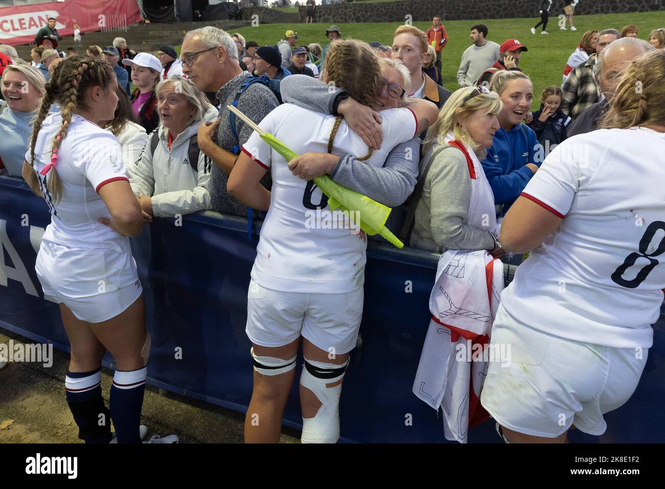 England players with family and friends after the Women's Rugby World ...