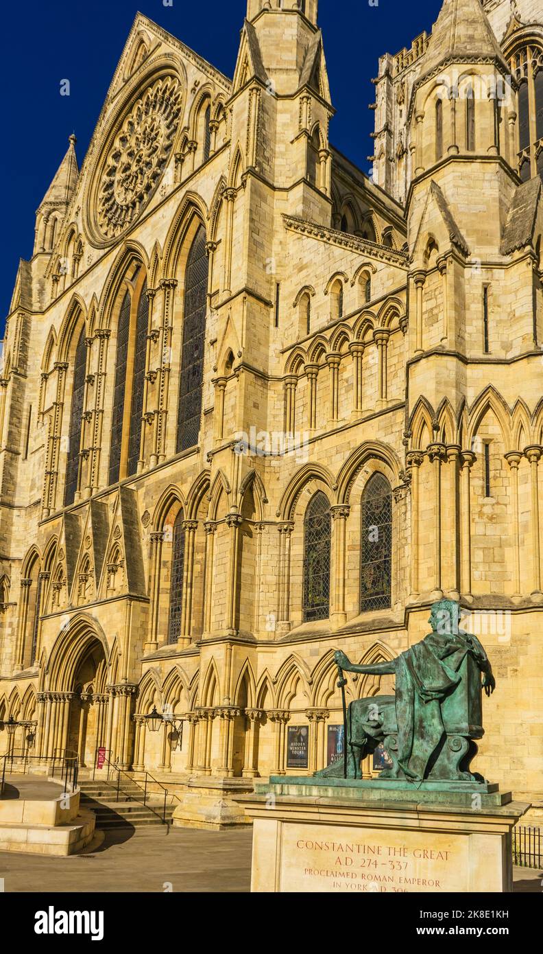 The South Transept of York Minster which houses the famous Rose Window ...