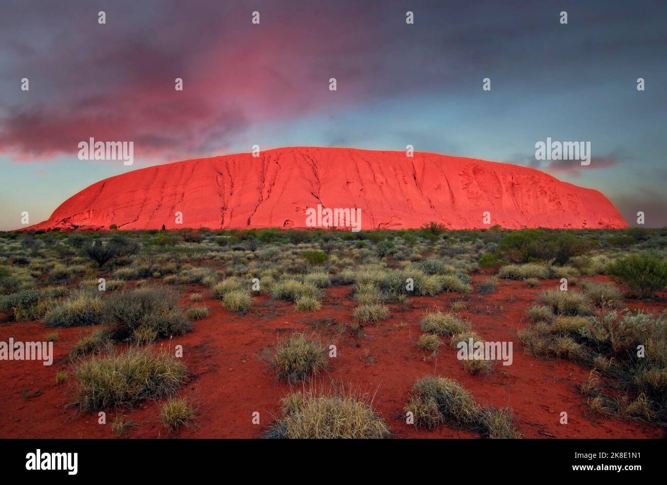 Ayers Rock, Uluru, in the morning sun, Northern Territory, Australia ...