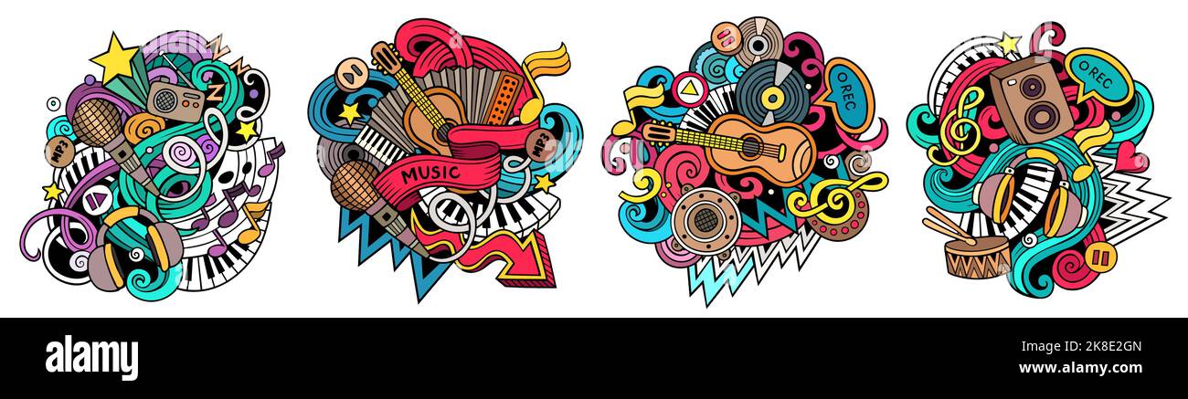 Music cartoon vector doodle designs set Stock Vector Image & Art - Alamy Music cartoon vector doodle designs set Stock Vector Image & Art - Alamy