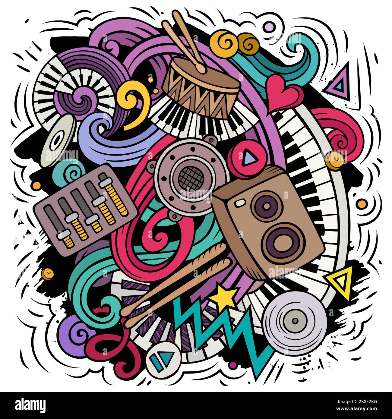 Music cartoon vector illustration Stock Vector Image & Art - Alamy