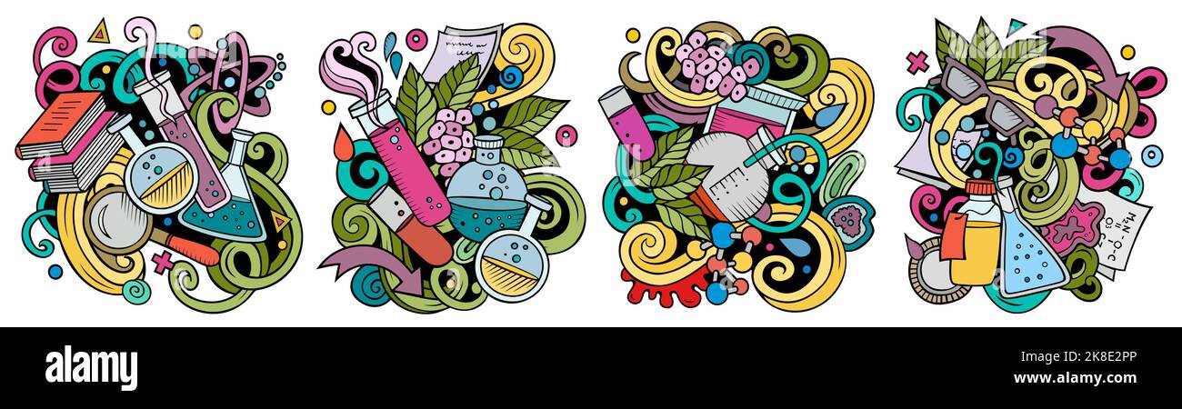 Science cartoon vector doodle designs set Stock Vector Image & Art - Alamy