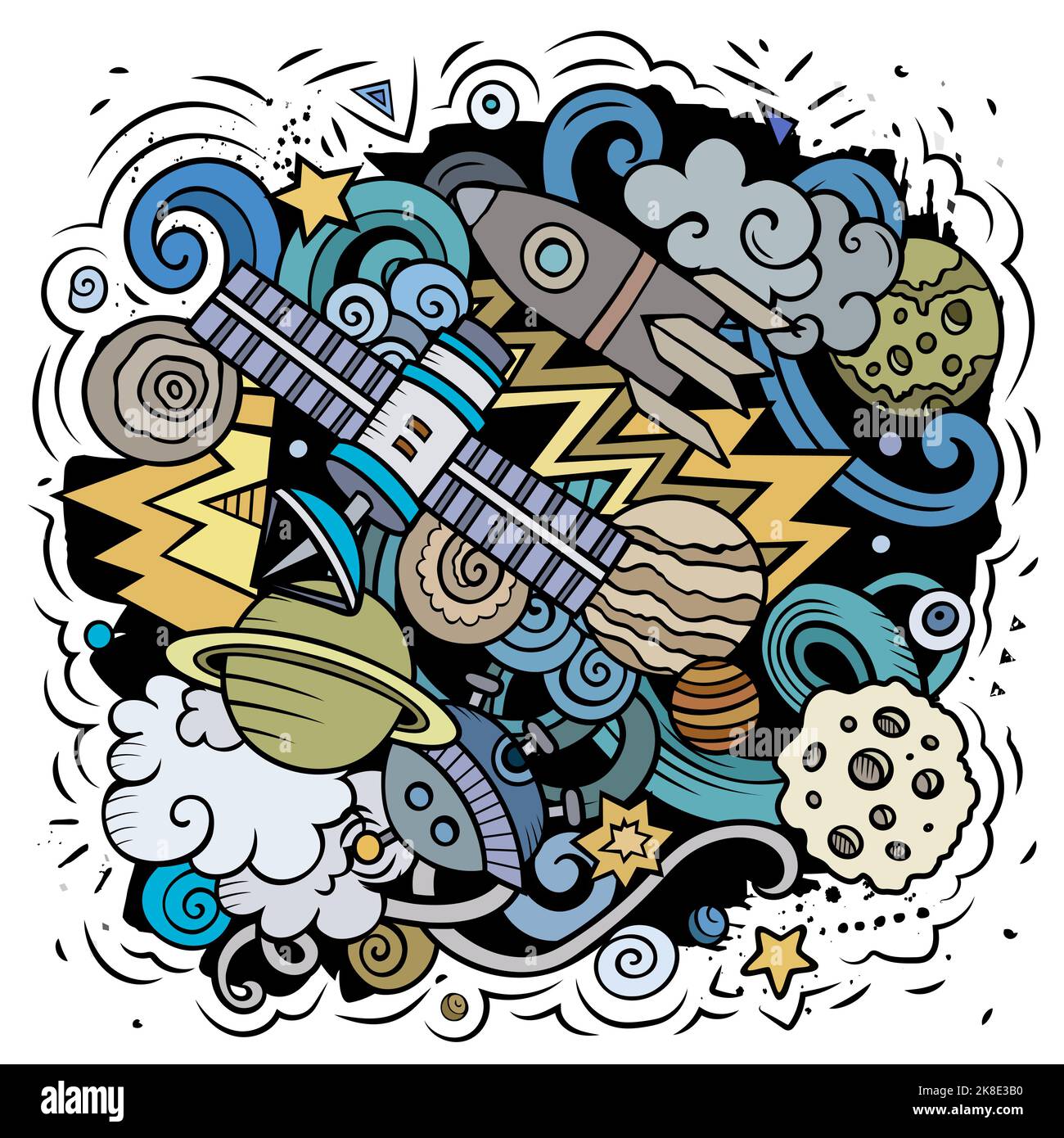 Space cartoon vector illustration Stock Vector Image & Art - Alamy