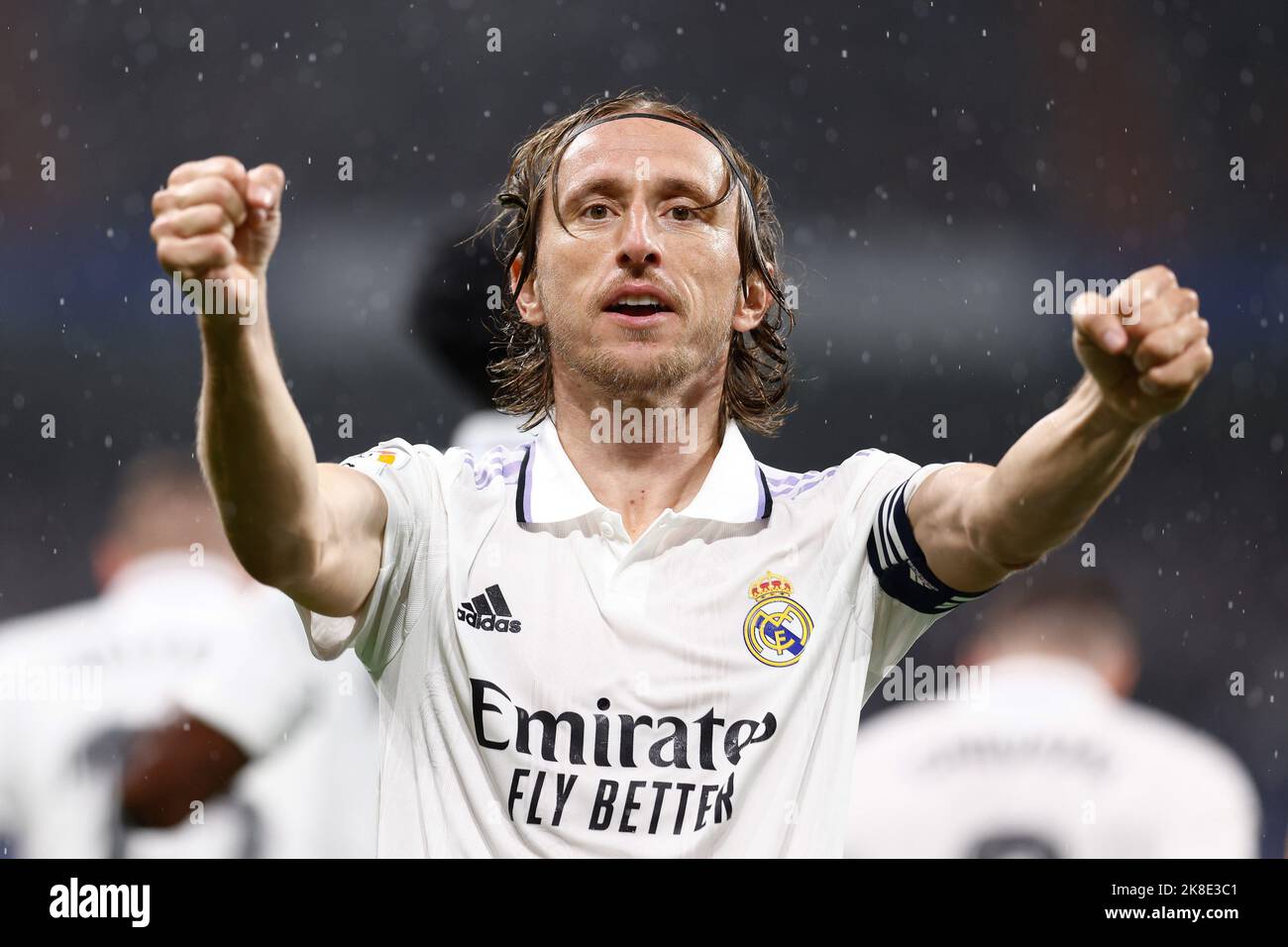Luka Modric of Real Madrid celebrates a goal 1-0 during the Spanish ...