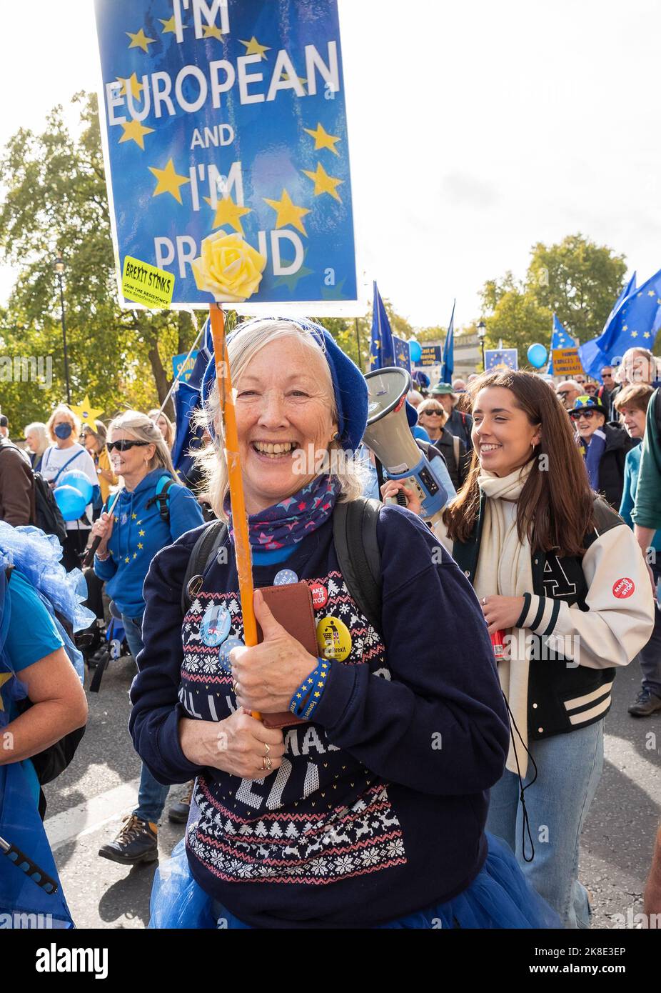 London, UK. 22nd October 2022. National Rejoin March. Marching through ...