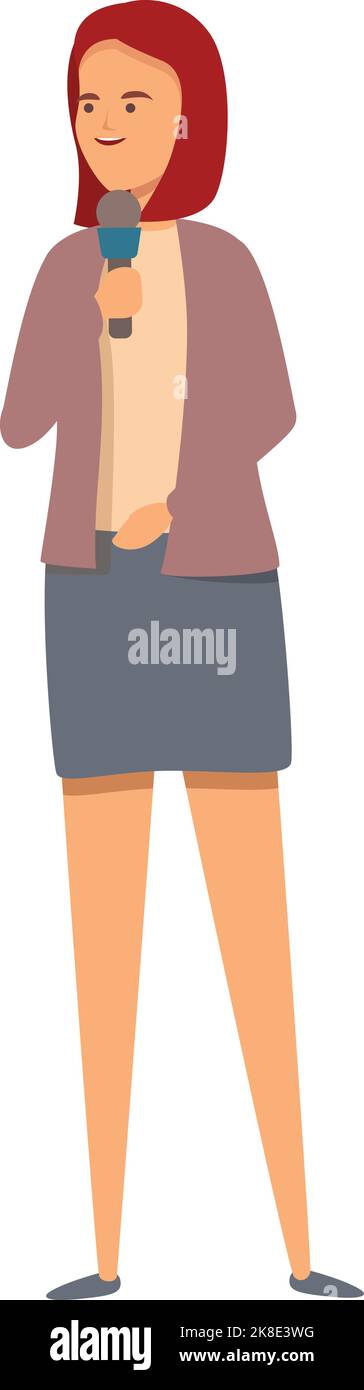 Reporter character icon cartoon vector. Tv news. Media camera Stock ...