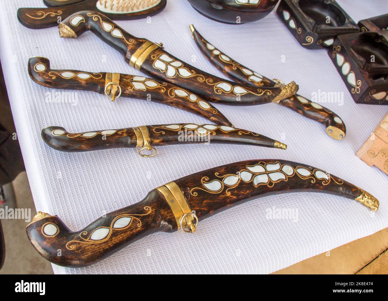 Ottoman Turkish style daggers with mother of pearl inlays Stock Photo ...
