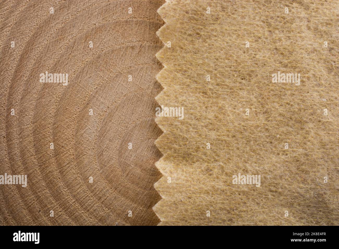 Wood log cut in round thin pieces and a brown color tissue Stock Photo ...