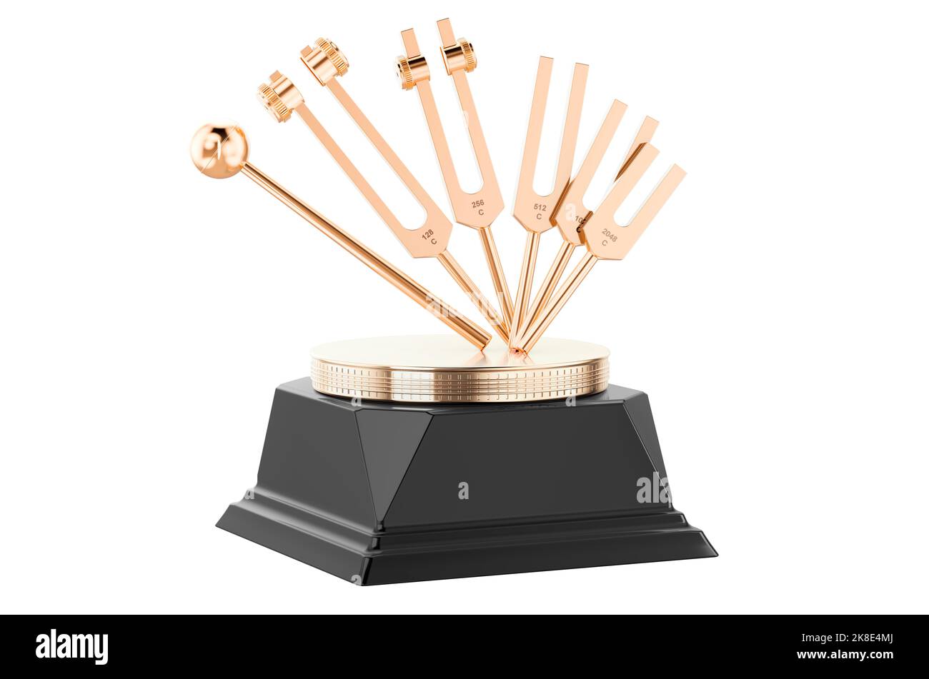 Medical tuning forks golden award concept. 3D rendering isolated on ...