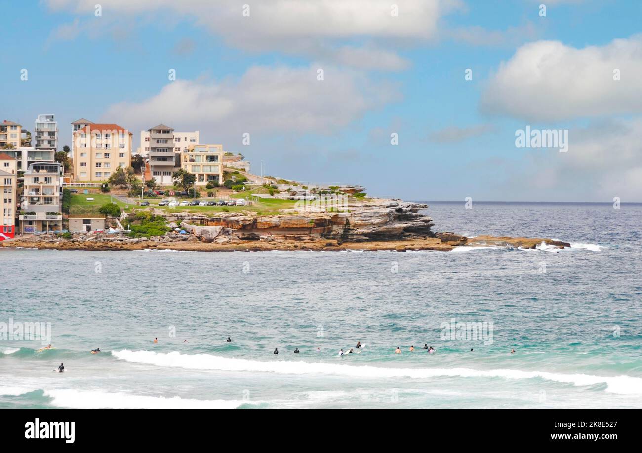 View of Bondi beach, one of Australia's most iconic beaches. Sydney ...