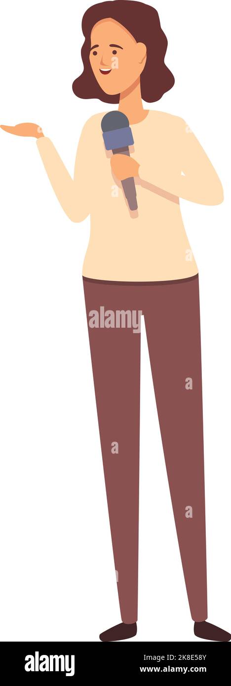 Studio interview icon cartoon vector. Video press. Crew talk Stock ...