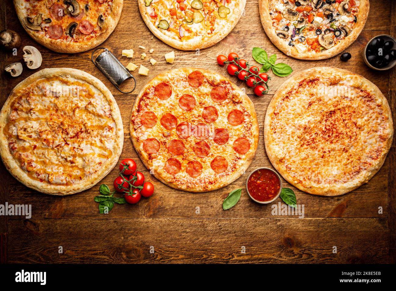 Different tipes of pizza Stock Photo - Alamy