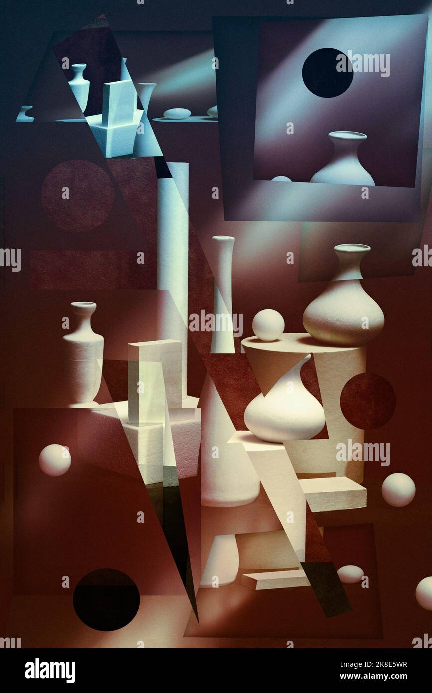 White vases composition hi-res stock photography and images - Alamy