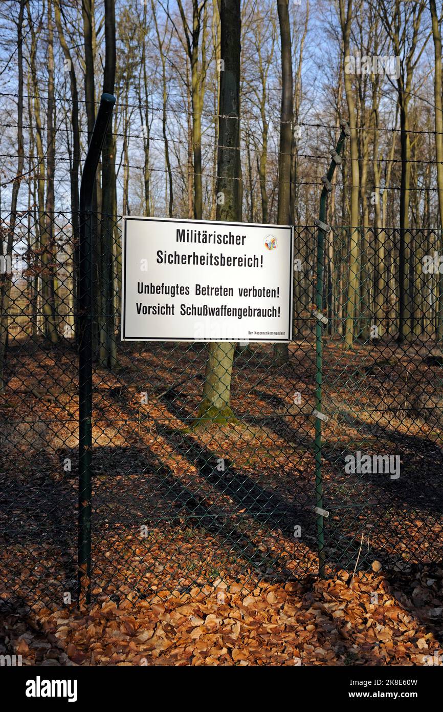 Cordoning off a military security area in Germany Stock Photo - Alamy