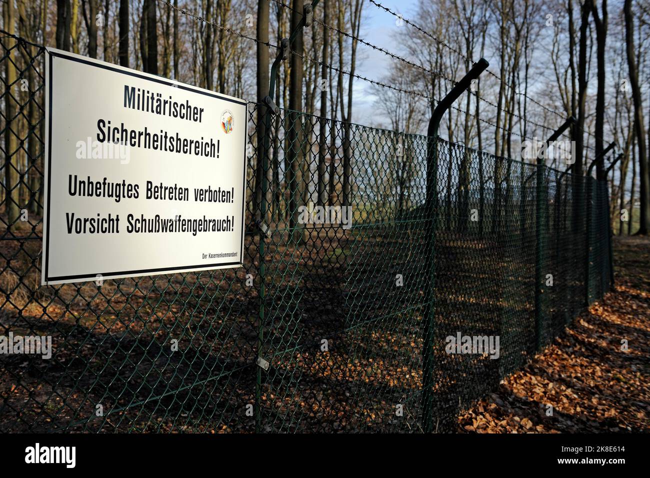 Cordoning off a military security area in Germany Stock Photo - Alamy