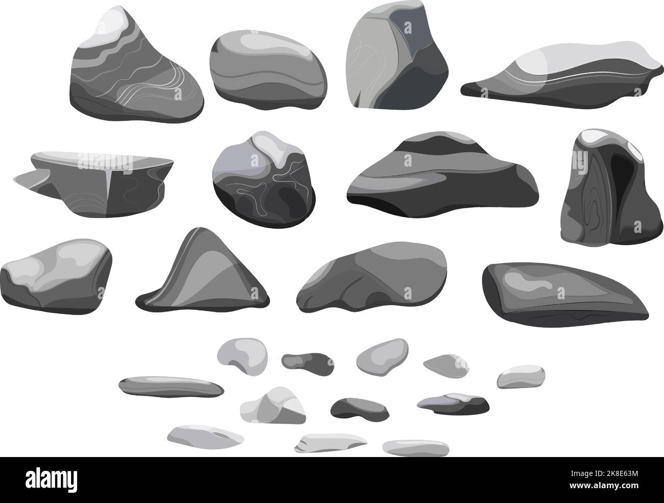 Rock fragments,boulders and building material.Collection of stones of ...