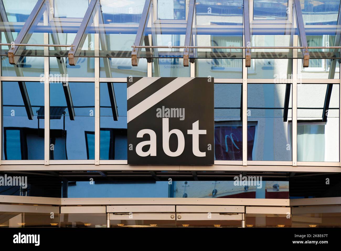 Modern architecture, windows, glass facade, abt department stores ...