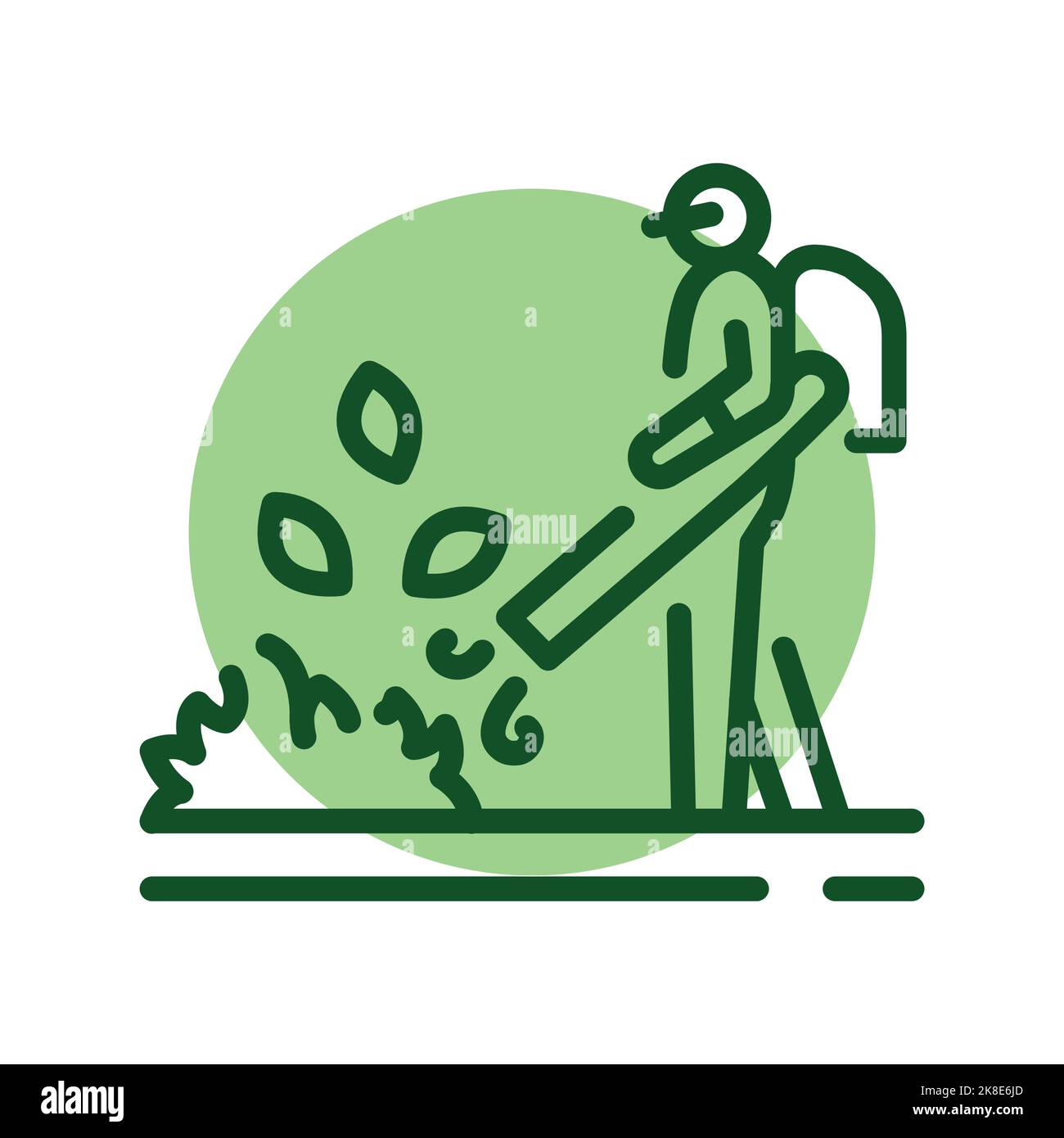 Leaf blower cleaning color line icon. Garden service Stock Vector Image ...