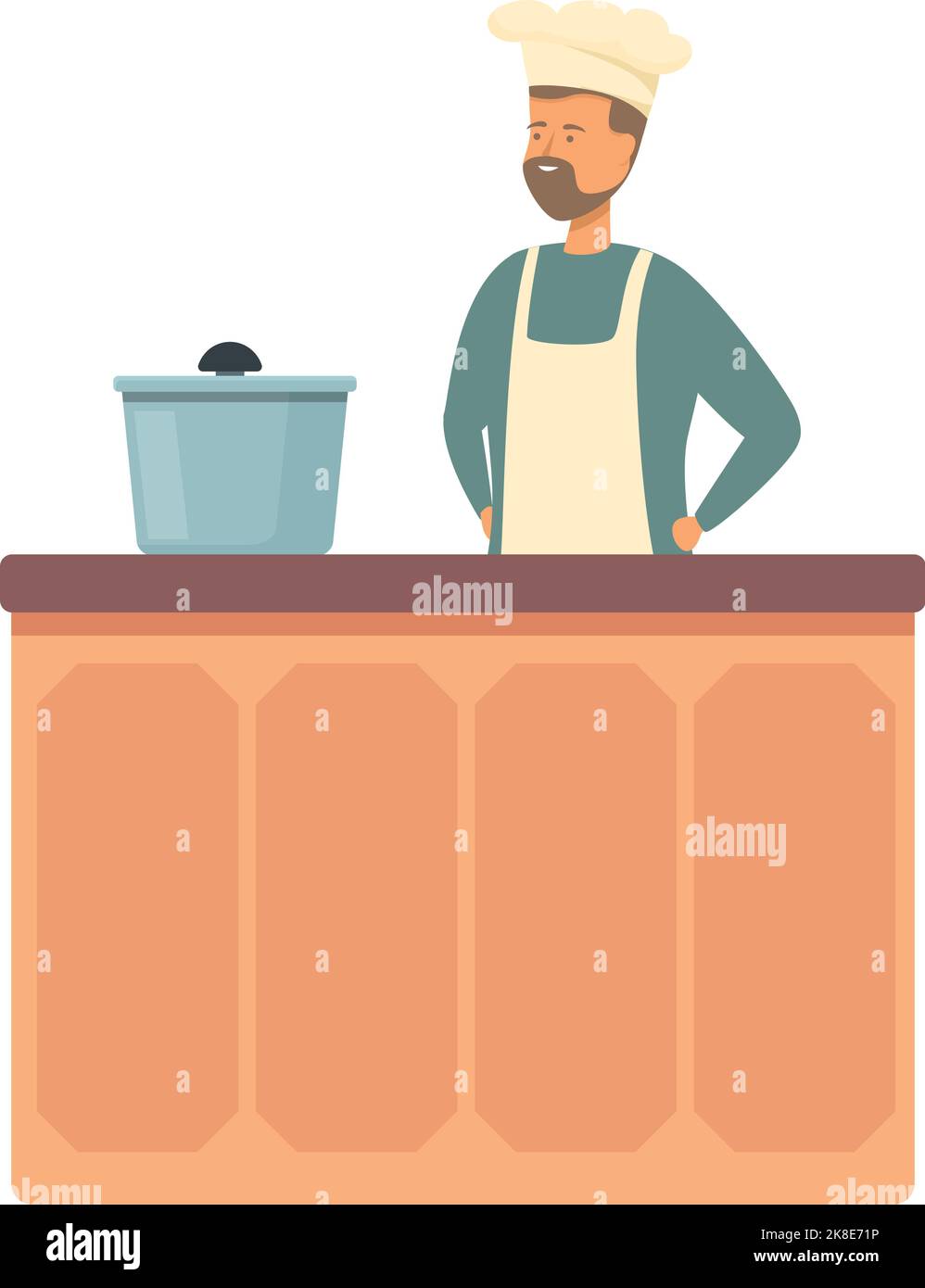 Demonstrate cook icon cartoon vector. Cooking class. Online food Stock ...