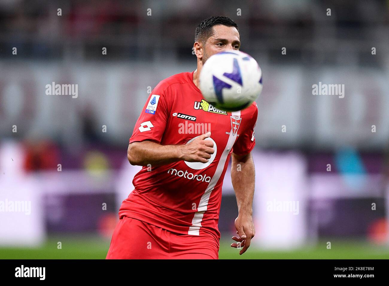 Milan, Italy. 22 October 2022. Gianluca Caprari of AC Monza in action ...