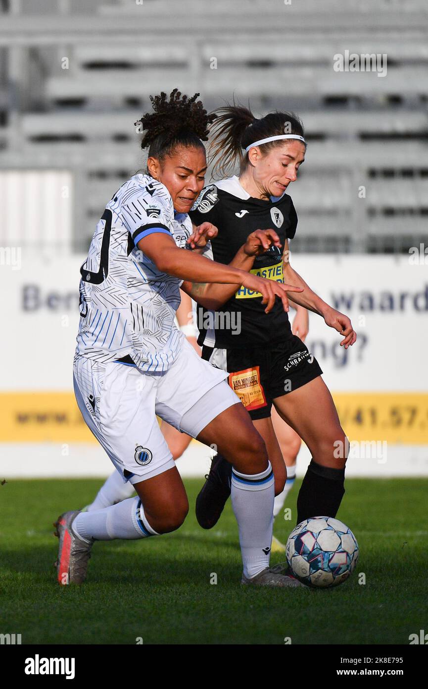 Aalst , Belgium. 22 October, 2022. Roosa Ariyo (20) of Brugge and ...