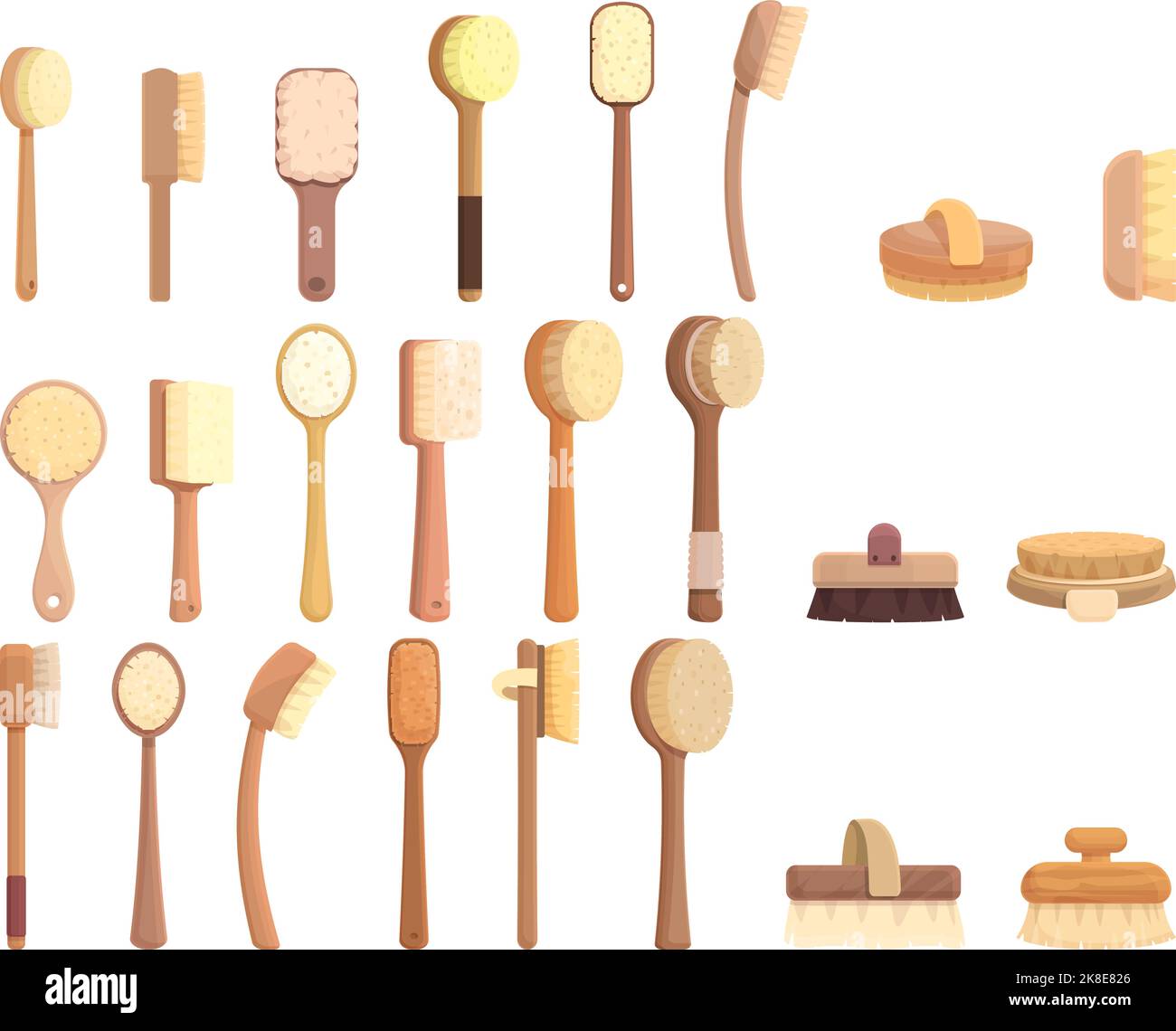 Body massage brush icons set cartoon vector. Spa bath. Wood body Stock Vector Image & Art - Alamy