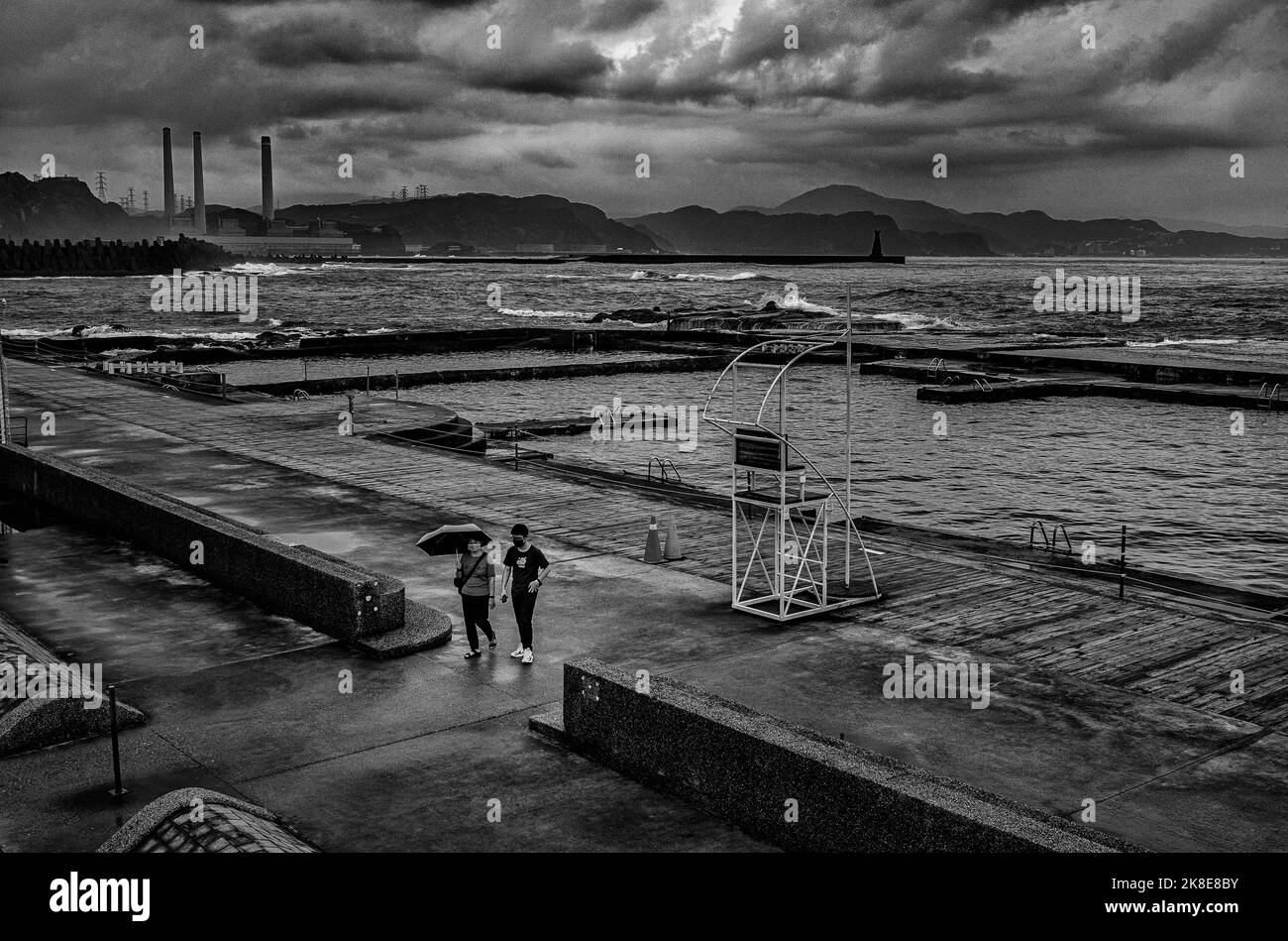 Taipei. 23rd Oct, 2022. View on the entrance to the port and ocean ...