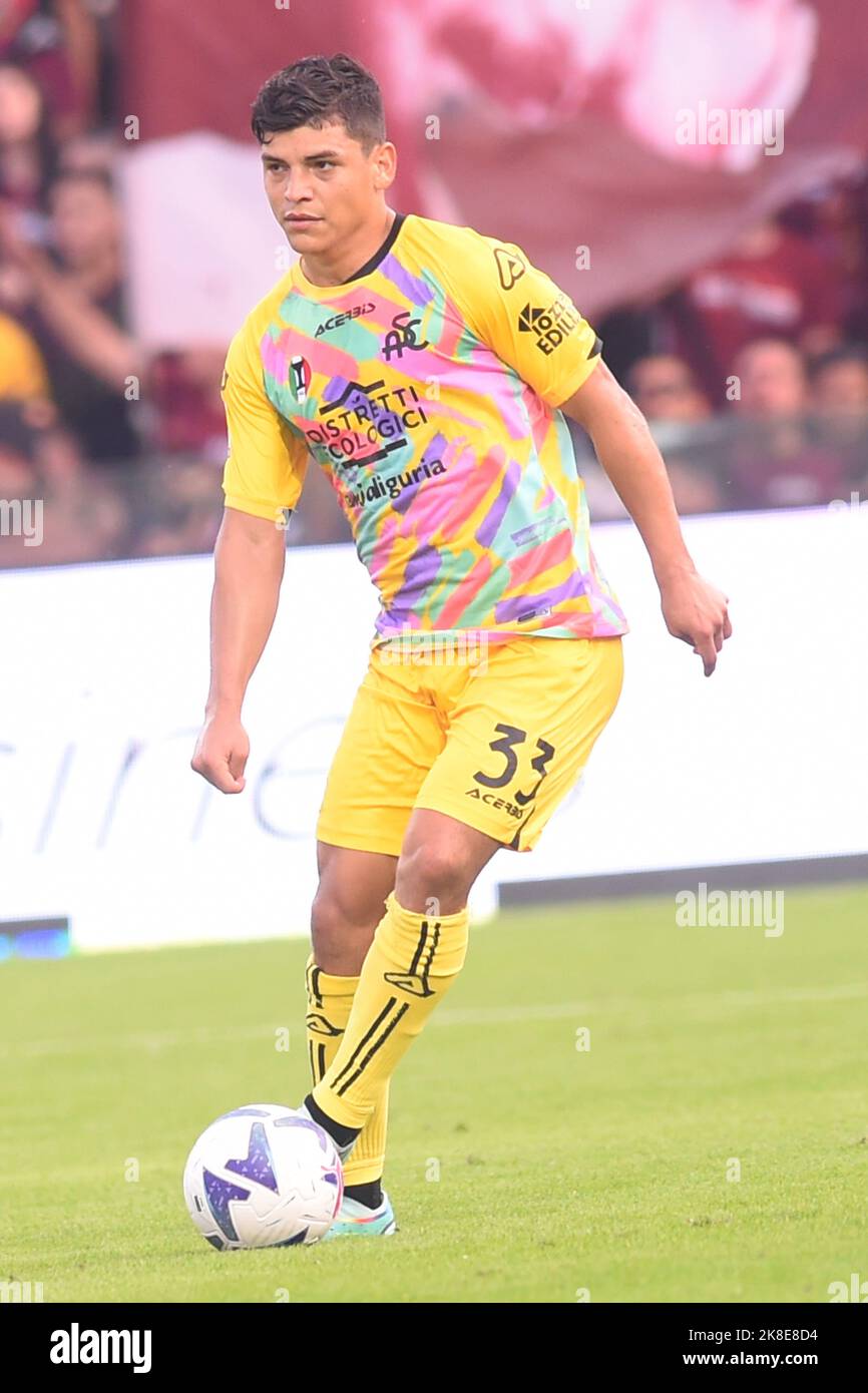 Salerno, Italy. 22nd Oct, 2022. Kevin Agudelo of Spezia Calcio in ...