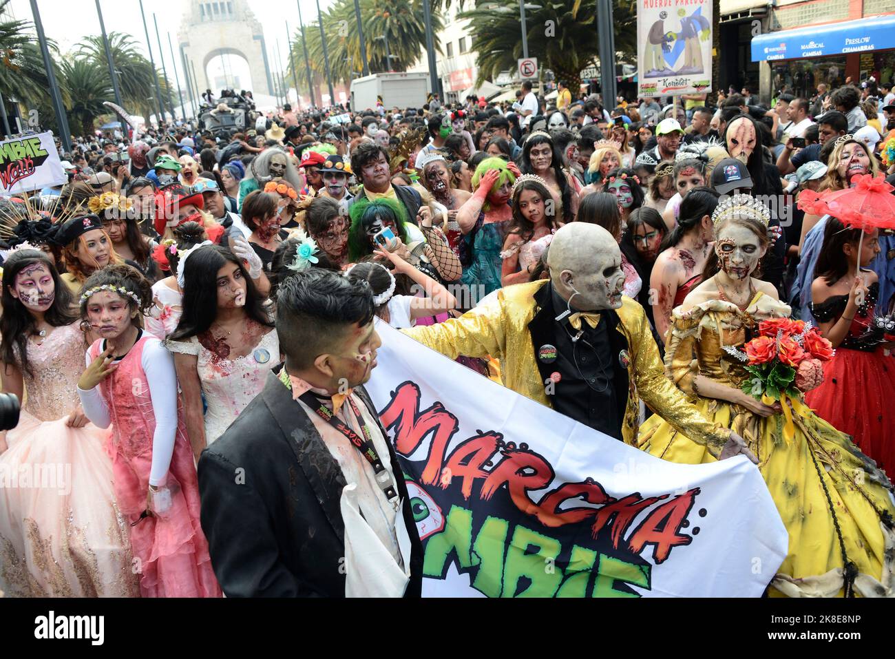 Non Exclusive: October 22, Mexico City, Mexico: A participant walks ...