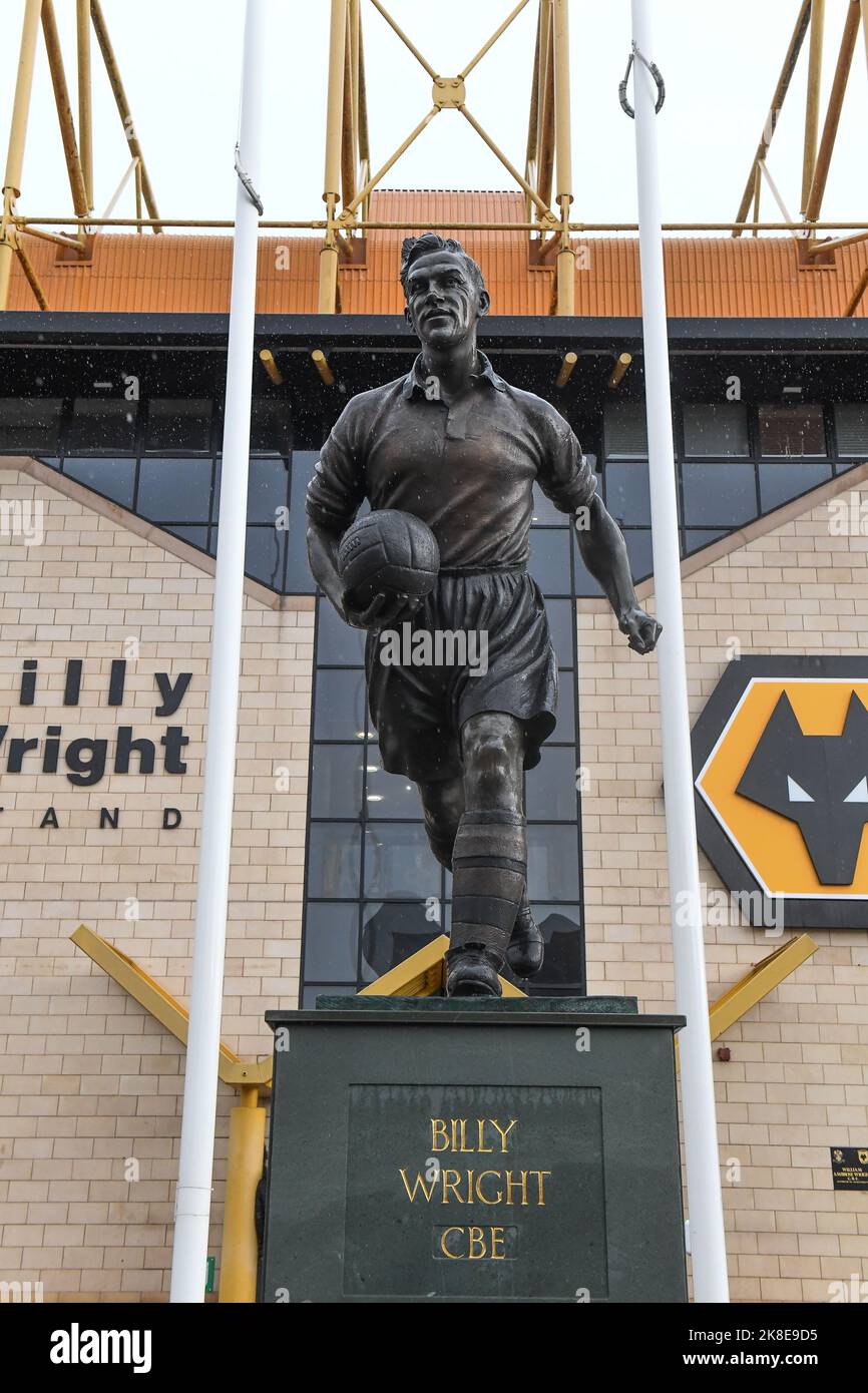 General view of Molineux Stadium, Home of Wolverhampton Wanderers F.C. Statue of Billy Wright ...