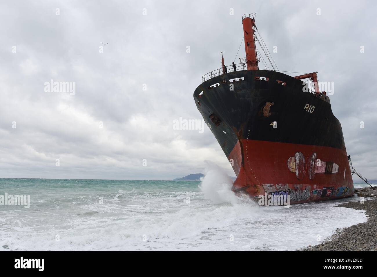Rio ship in the black sea Stock Photo - Alamy