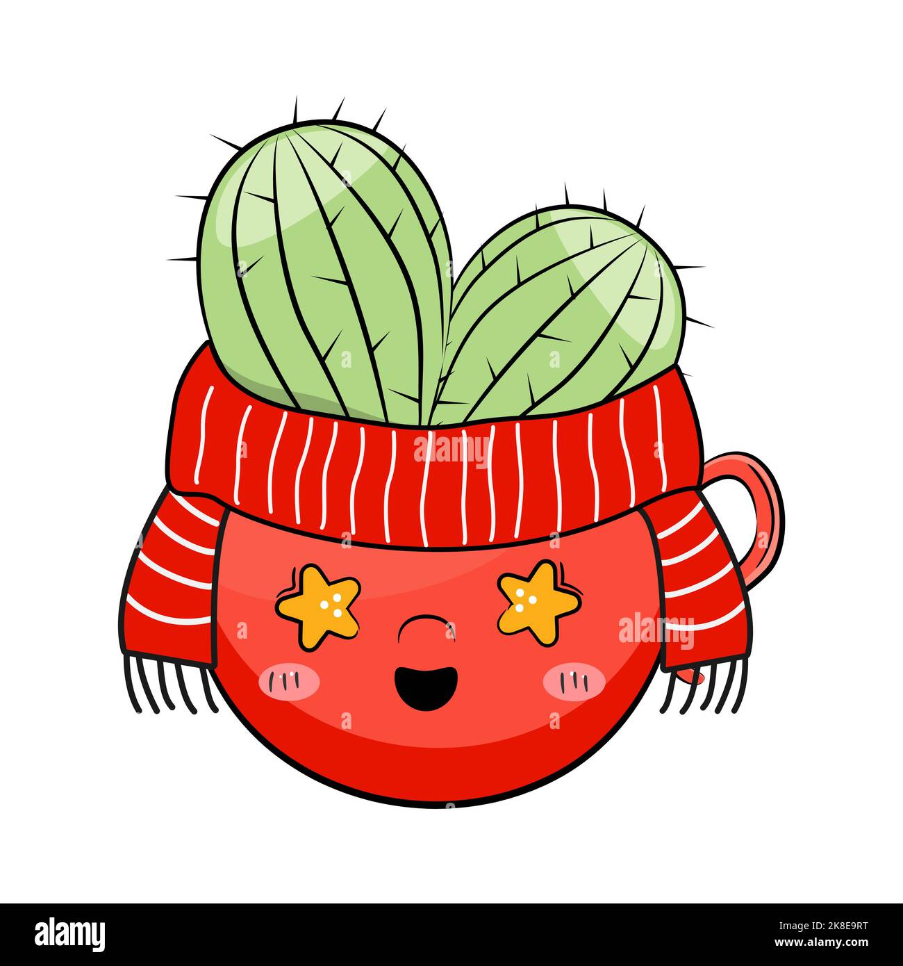 Desert snow and cactus Stock Vector Images - Alamy